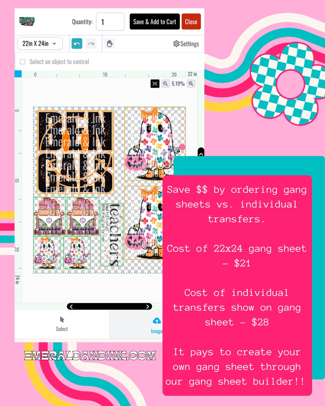 Build a DTF Gang Sheet – Emerald & Ink