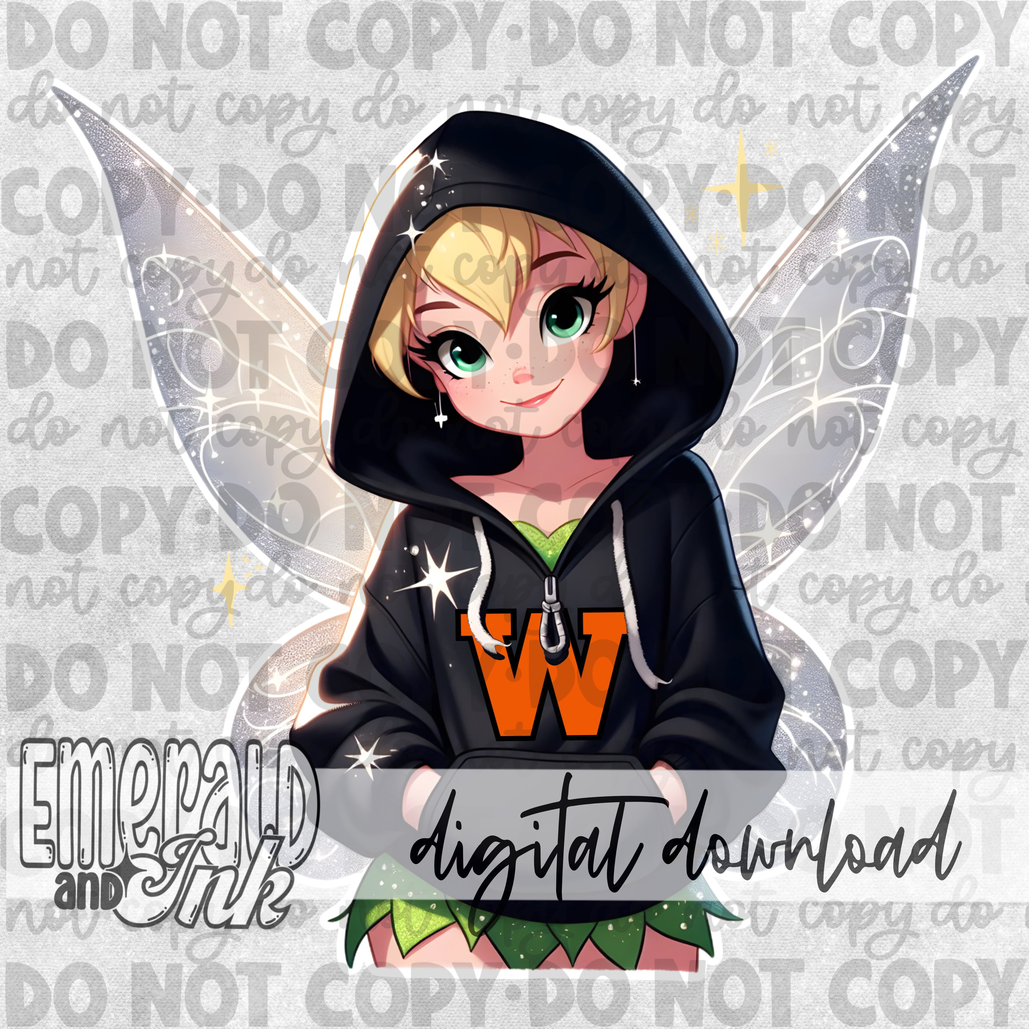 Pixie - Wolves Orange - Digital Download – Emerald & Ink