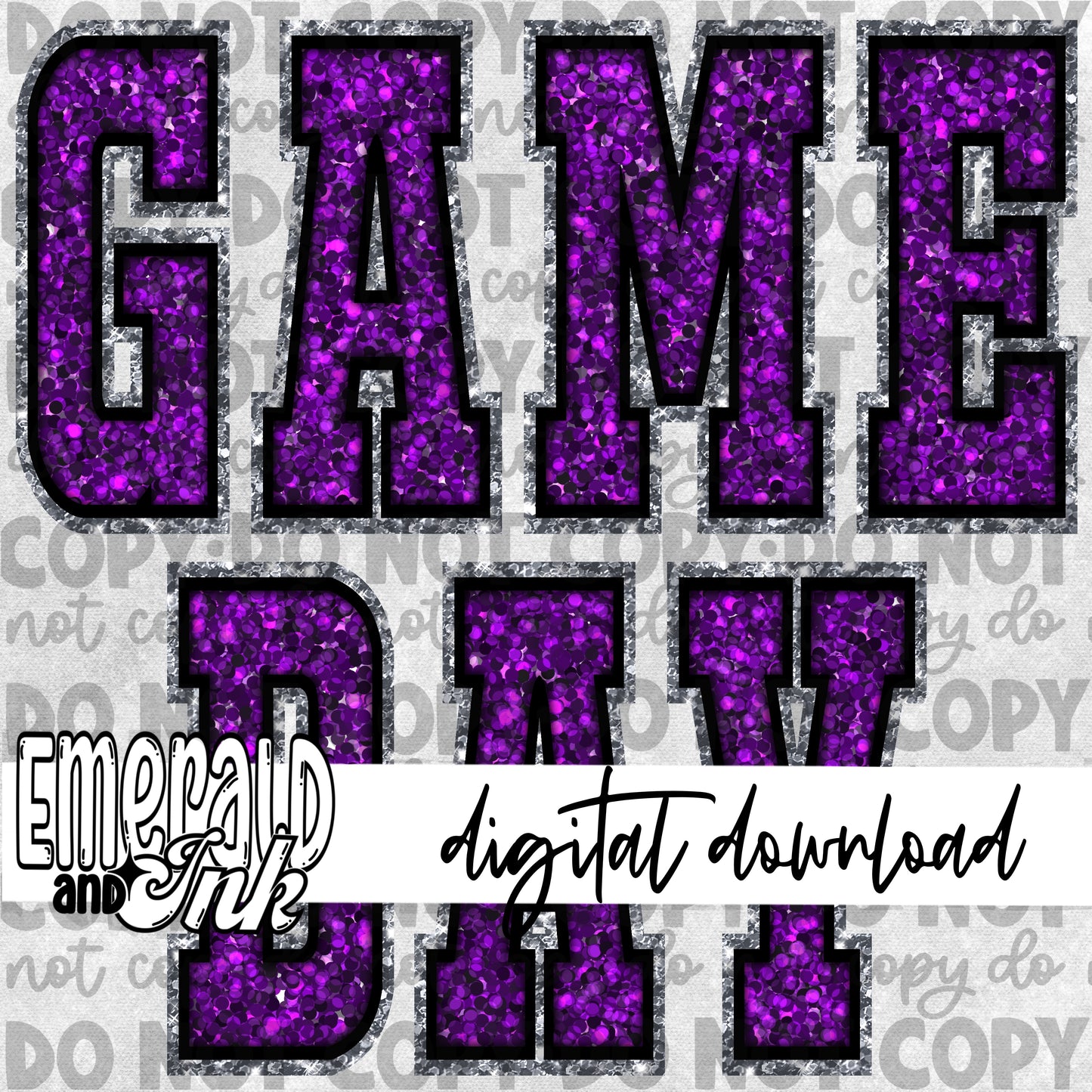 Game Day Glitter (purple) - Digital Download – Emerald & Ink