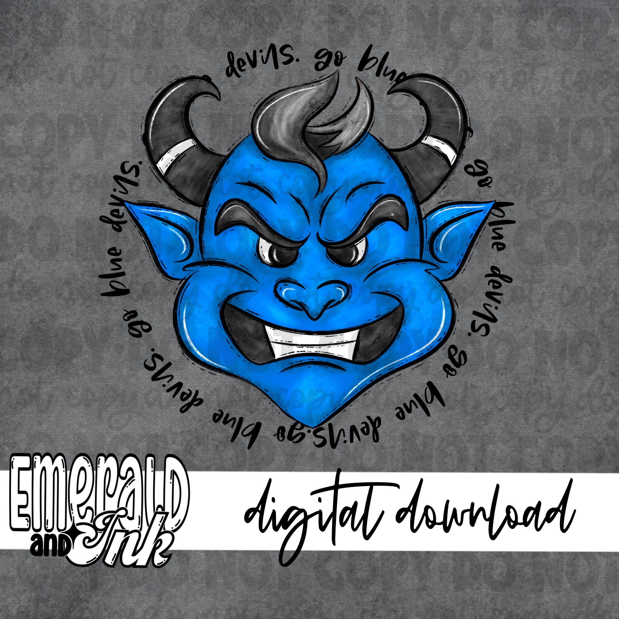 Go Blue Devils - Digital Download – Emerald & Ink