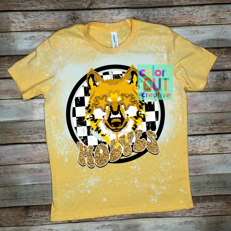 Preppy Mascot - Wolves Gold/Yellow - DTF Transfer *TAT 5-7 biz days ...